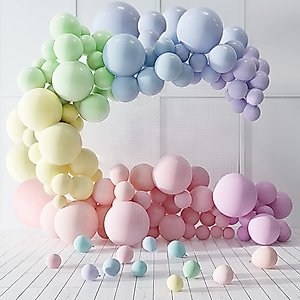 175Pcs Pastel Balloon Garland Kit 5''12''18''Pastel Balloon Arch Macaron Balloons Assorted Balloon Pastel Color for Wedding Birthday Anniversary Party