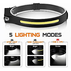 LAKUMIQI Rechargeable Led Headlamp, Light Buddy Headlamp 2 Pack, Led Head Light for Camping, Headlights 230° Wide Beam Motion Sensor Head Lamp, Light Headband for Camping, Hiking Gear, Walking