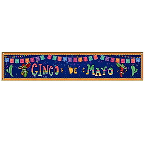 Large Cinco De Mayo Banner for Fence Mexico Cinco De Mayo Party Decoration Backdrop Mexican Fiesta Party Decor Supplies Favors