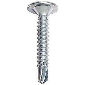 Small Parts 1020KWTF Steel Self-Drilling Screw, Zinc Plated Finish, Wafer Head, Star Drive, #3 Drill Point, #10-16 Thread Size, 1-1/4" Length (Pack of 50)