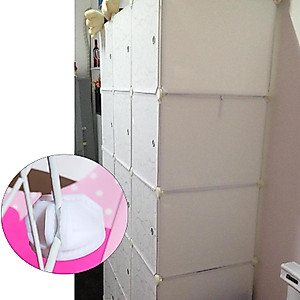 Joyangy 16-Pack Plastic Grid Organizer Connectors for Modular Closet Storage and Metal Grid Shelving Units, White Wire Cube Connectors with 1.42" OD and 0.16" ID Perfect Fit