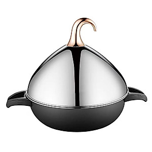 QIANMEI Ceramic Tagine Pot 3.5L Cast Iron Pot|Tagine Pot with Enameled Cast Stainless Steel Base|Easy to Clean|Without Lead Cooking Healthy Food
