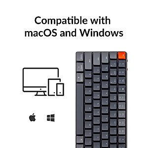 Keychron K3 75% Layout 84-Key Ultra-Slim Hot-Swappable Wireless Bluetooth Mechanical Keyboard with Low-Profile Keychron Optical Red Switch/White LED Backlight/USB Wired for Mac Windows-Version 2