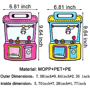 20Pack Cartoon Claw Machine Goodie Bags Clear Gift Candy Bags Party Favor Bags with Handle Small Plastic Gift Bags with Stand-up Bottom Resealable Gift Bag Candy Bag for Party Supplies,Kids Birthday