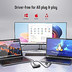 Unitek SATA to USB 3.0 Type C & USB A, SATA III Cable Hard Drive Adapter Converter for Universal 2.5/3.5 SATA HDD/SSD Hard Drive Disk, Optical Drive, Include 12V/2A Power Adapter