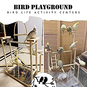 KUCDBUN Bird Playground 3 Layers Parrot Playstand with Bird Rope Perch for Parakeets, Budgies, Cockatiel, Conures, Finches, Lovebirds ect Small Birds