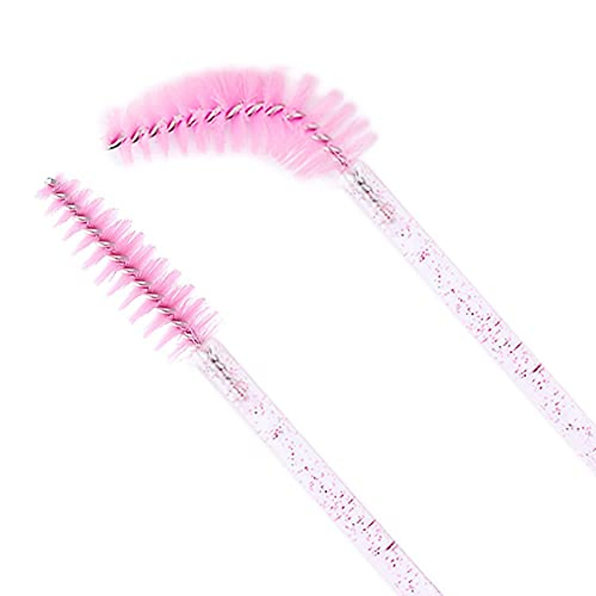 ZYIGYI 300 Pcs Disposable Mascara Wands, Pink Spoolies Eyelash/Eyebrow Brush for Eye Lash Extension