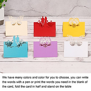 PATIKIL Table Name Place Cards, 25Pcs Favor Decor Hollow Butterfly Cut Design Blank Card for Wedding Party Seating Place Cards, Light Pink