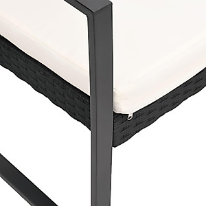 Makastle 5-Piece Patio Bistro Set with Coffee Table & Wicker Armrests, Small Patio Conversation Set, All Weather PE Rattan Chairs Backyard Garden Furniture