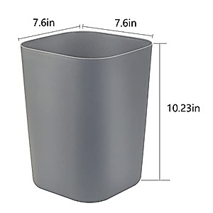 Besli 2 Gallon Small Trash Can Garbage Can Wastebasket for Bathroom Bedroom Kitchen Office,Pack of 3 (Gray)