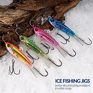 THKFISH Ice Fishing Jigs Vertical Jigs Kit Ice Fishing Tackle B-18g+D-21g