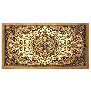 Bellagio Traditional Oriental Door Mat Design 401 Ivory (24 Inch X 40 Inch)