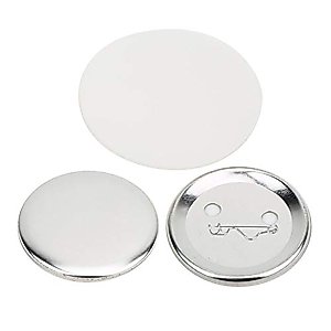 Badge Making Parts, 100 Sets 56mm/2.2inch Blank Badge Pin Button Parts Round Badge Set Metal Button Pin Badge Kit Crafts Supply for Button Maker Machine