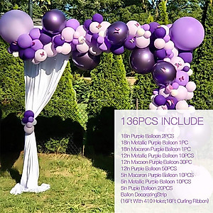 Nalwort Party Decorations Purple 136PC Balloon set