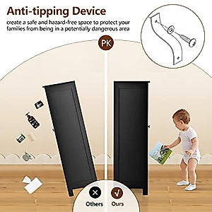 Iwell Bathroom Cabinet - Bathroom Storage with 2 Doors & 2 Shelves, 3 Heights Available, Floor Cabinet for Living Room, Bedroom, Kitchen, Home Office, Black.