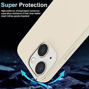 YATWIN [5 in 1 Designed for iPhone 13 Case with 2X Screen Protector + 2X Camera Lens Protector, Liquid Silicone Slim Soft Rubber Shockproof Phone Case Cover for iPhone 13 (6.1") - Mint White