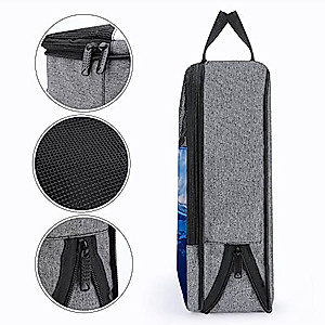 Frcavbin Division Of Underwater Sunset Waterline Travel Shoe Bag Shoes Carrier with Handle and Zipper Foldable Shoe Puches Organizer for Home storage School starts