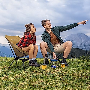 CANWAY Portable Camping Chair, Ultra-Compact and Lightweight Folding Chair for Camping, Beach, Picnic, Lawn Concerts, Hiking, Backpacking, Adjustable Height