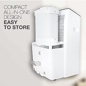 Cooper&Hunter 14,000 BTU (12,000 BTU SACC) Inverter Portable Air Conditioner and Heater with Dual Hose, Dehumidifier, and Fan For Areas Up To 550 Sq. Ft, with Remote Control & Window Kit