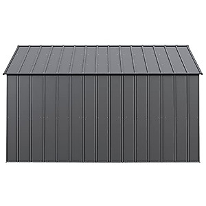 Arrow Sheds Classic 12' x 12' Outdoor Padlockable Steel Storage Shed Building, Charcoal