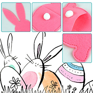 36 Pack Easter Bunny Utensil Cutlery Holders Pouch Bags Felt Silverware Holder Bag Utensil Sleeve for Knife Forks Easter Table Decoration Wedding Birthday Party