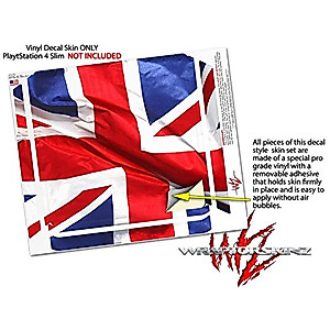 Vinyl Decal Skin Wrap compatible with Sony PlayStation 4 Slim Console Union Jack 01 (PS4 NOT INCLUDED)