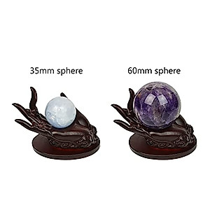 OmyLens Hand Shape Crystal Ball Stand Sphere Display, Natural Healing Feng Shui Glass Orb Holder Base Statue Decoration, for 30mm-60mm Sphere