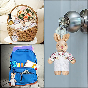 Skylety 12 Pcs Mini Bunny Plush Stuffed Animal Small Couple Easter Rabbit Plushie Burlap Floral Baby Shower Decoration Cute Soft Bunny for Valentines Birthday Party Favor, 4 Inch (Cute Style)