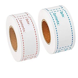 250PCS Removable Freezer Labels for Food Containers Food Storage Stickers 1x3 Inch Kitchen Date Roll Freezer Labels Self-Adhesive Date Labels Waterproof Oil-Resistant Paper Label for Food containers