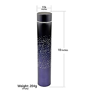 Insulated Water Bottle, Coffee Thermos Mug, Double Wall Vacuum Insulation, Fashionable Style Skinny Mini Slim Stainless Steel Water Bottle, 8.5 Oz (Starry Purple 8.5 Oz)