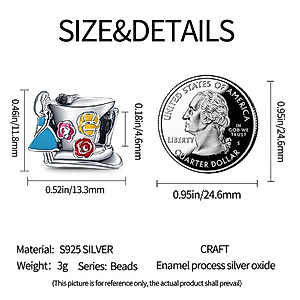 LIGHTDOG 925 Sterling Silve Charms fits Pandora Bracelets Necklace,5A Zircon Dangle Pendant Bead,Mother's Day Gift Jewelry Beads for Women