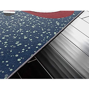 Brumlow MILLS Merry Christmas to All Washable Festive Happy Santa Indoor or Outdoor Holiday Rug for Living or Dining Room, Bedroom and Kitchen Area, 20" x 34", Navy