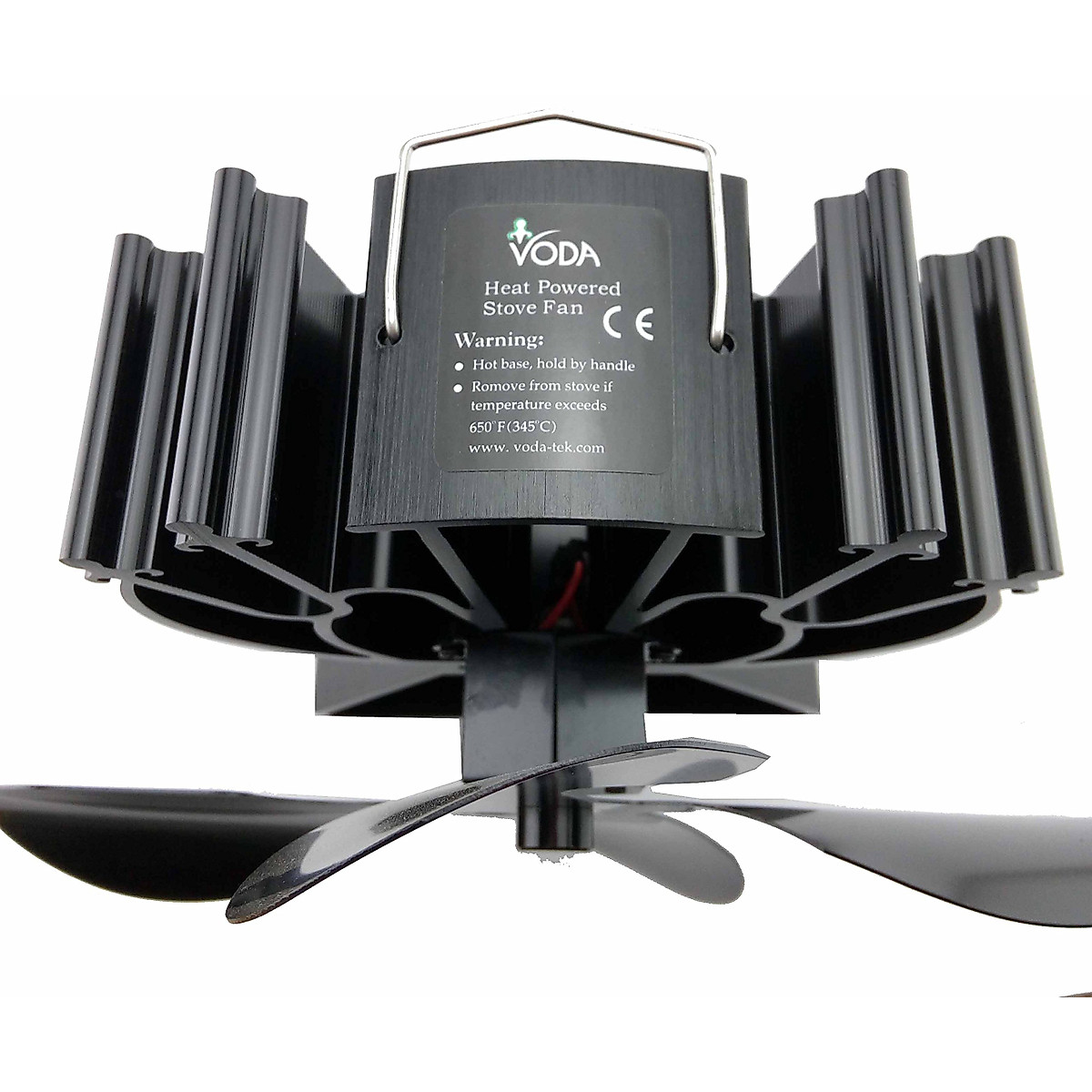 VODA 4-Blade Heat Powered Stove Fan for Wood / Log Burner/Fireplace increases 80% more warm air than 2 blade fan
