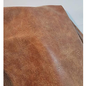 NAT Leathers | Blonde Light Tan Beige Distressed Crazy Horse Soft Faux Vegan Upholstery Leather PU (Peta Approved Vegan) | 1 Yard (36 x 54 inch) Cut by The Yard | Pleather 0.9 mm | Blonde 36"x 54"