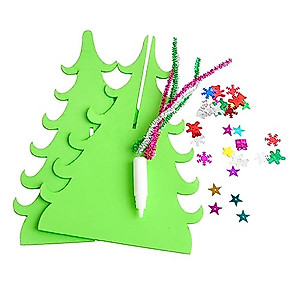 Garneck 4pcs Mini Christmas Pine Tree Mini Desk Felt Christmas Craft Xmas Craft Supplies DIY Christmas Ornament DIY Material Set Christmas Tree Self Made Decorate Desk Christmas Tree