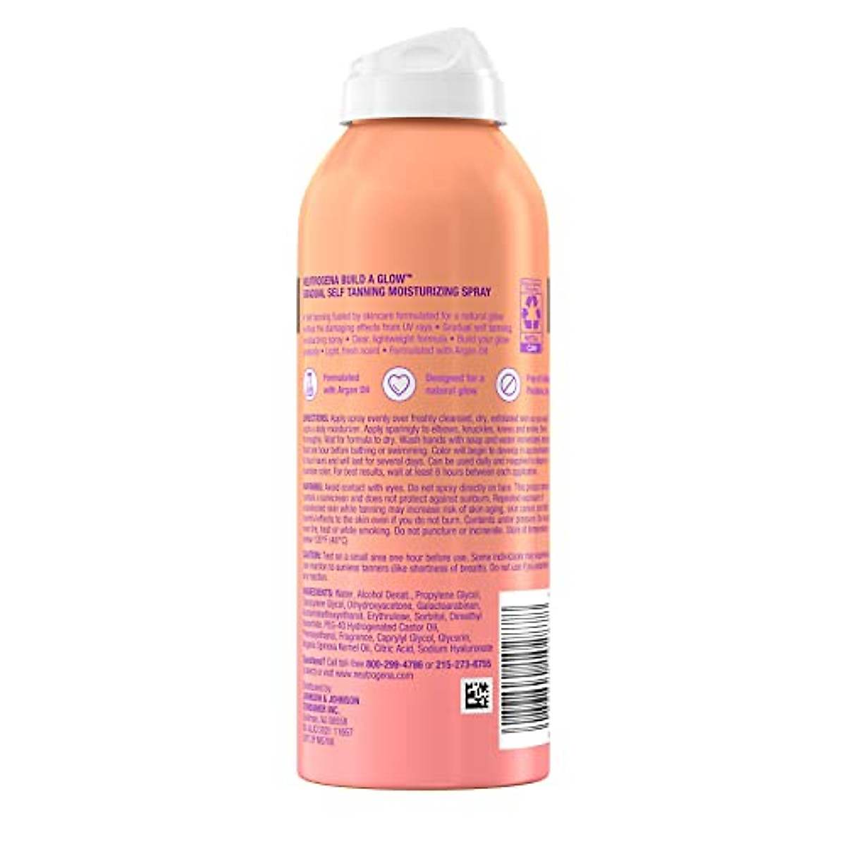 Neutrogena Build-A-Glow Gradual Self-Tanning Moisturizing Spray, with Argan Oil, Designed for Natural Hydrated Glow, Tan, Bronze Tan, 5 oz