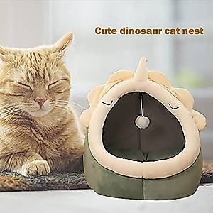 ZLXDP Removable Dragon Shaped WashableCat Beds Indoor Detachable Semi-Closed Pet House Kennel Nest for Cats (Size : Medium)