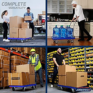 JORESTECH Platform Cart Folding Dolly Foldable Warehouse Moving Push Hand Truck (660 LBS PVC Wheels)
