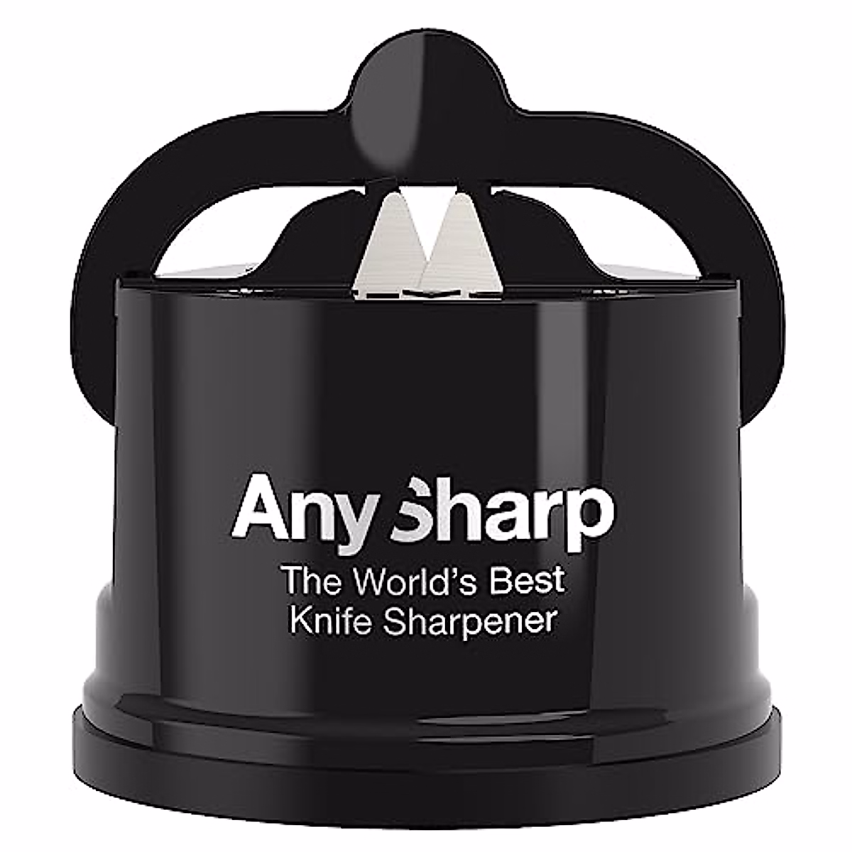 AnySharp Editions - World's Best Knife Sharpener - For Knives and Serrated Blades - Black