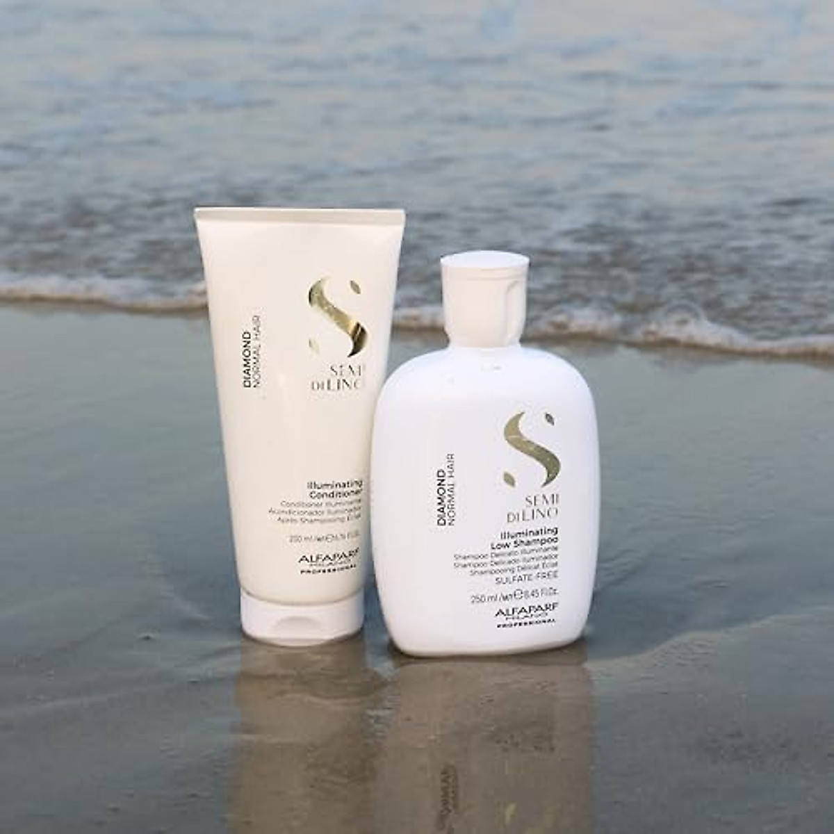 Alfaparf Milano Semi di Lino Diamond Illuminating Shampoo and Conditioner Set - Sulfate Free Shampoo and Conditioner for Color Treated Hair - Adds Brilliant Shine and Softness