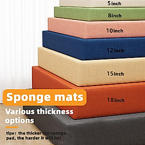 Custom Bench Cushion, Custom Size Cushions for Bench Seat Indoor, Personalized Non-Slip Bay Window Seat Cushions,Outdoor Garden Cushions Furniture Chair Pads