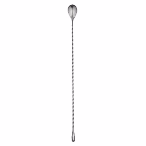 Restaurantware Bar Lux 16 Inch Bar Spoon 1 Corkscrew Handle Cocktail Stirrer Spoon - Long Commercial Stainless Steel Cocktail Mixing Spoon For Stirring And Mixing Cocktails For Professionals