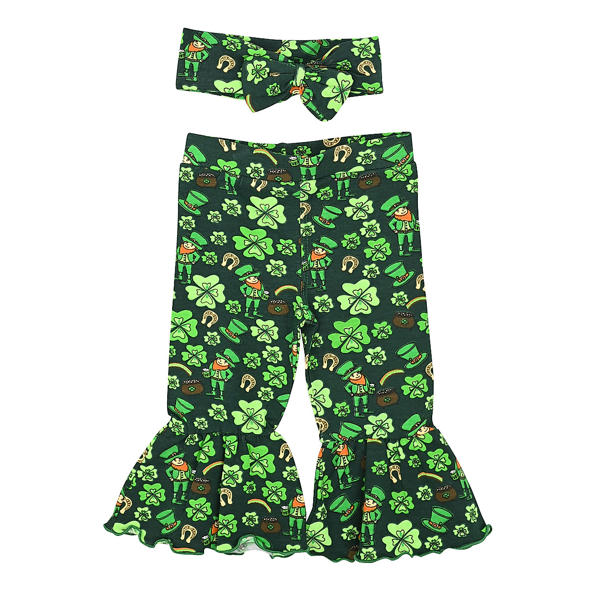 Unique Baby Girls St Patricks Cutest Clover In Town Layette Set (9M, Green)