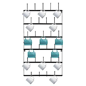 Sorbus Mug Rack Cup Holder - Wall Mounted Home Storage Mug Hooks with 6-Tier Display Organizer for Coffee Mugs, Tea Cups, Mason Jars, and More – Holds 27 Mugs – Black Metal (Large)