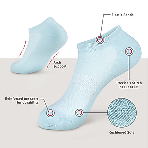 MONFOOT Women's and Men's 4 Pairs Athletic Cushion Mesh Ankle Socks Black Large, multipack