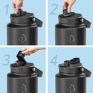 Spout Lid for BUZIO 128oz/84oz Stainless Steel Gallon Jug Only, Replacement Twist Lid of 4.33” Diameter For BUZIO Insulated Gallon Jug with Big Wide Handle, Easy to Carry, Leak- Proof BPA-Free