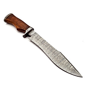 Nooraki - 15" Handmade Damascus Steel Bowie Knife - Fixed Blade Hunting Knife with Strong Rosewood Comfortable Handle For Outdoor, Hunting, Camping, Survival, Bushcraft - Gift for Men and Women