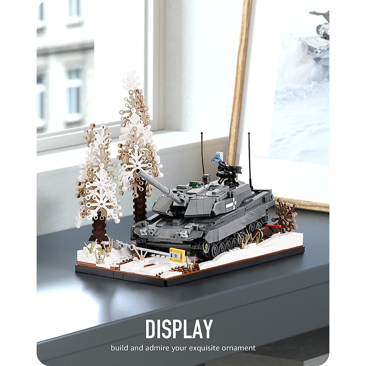 Nifeliz Leopard II A7, Technical Tank Building Set, WW2 Military Model Toy for Adults (1,324 Pieces)