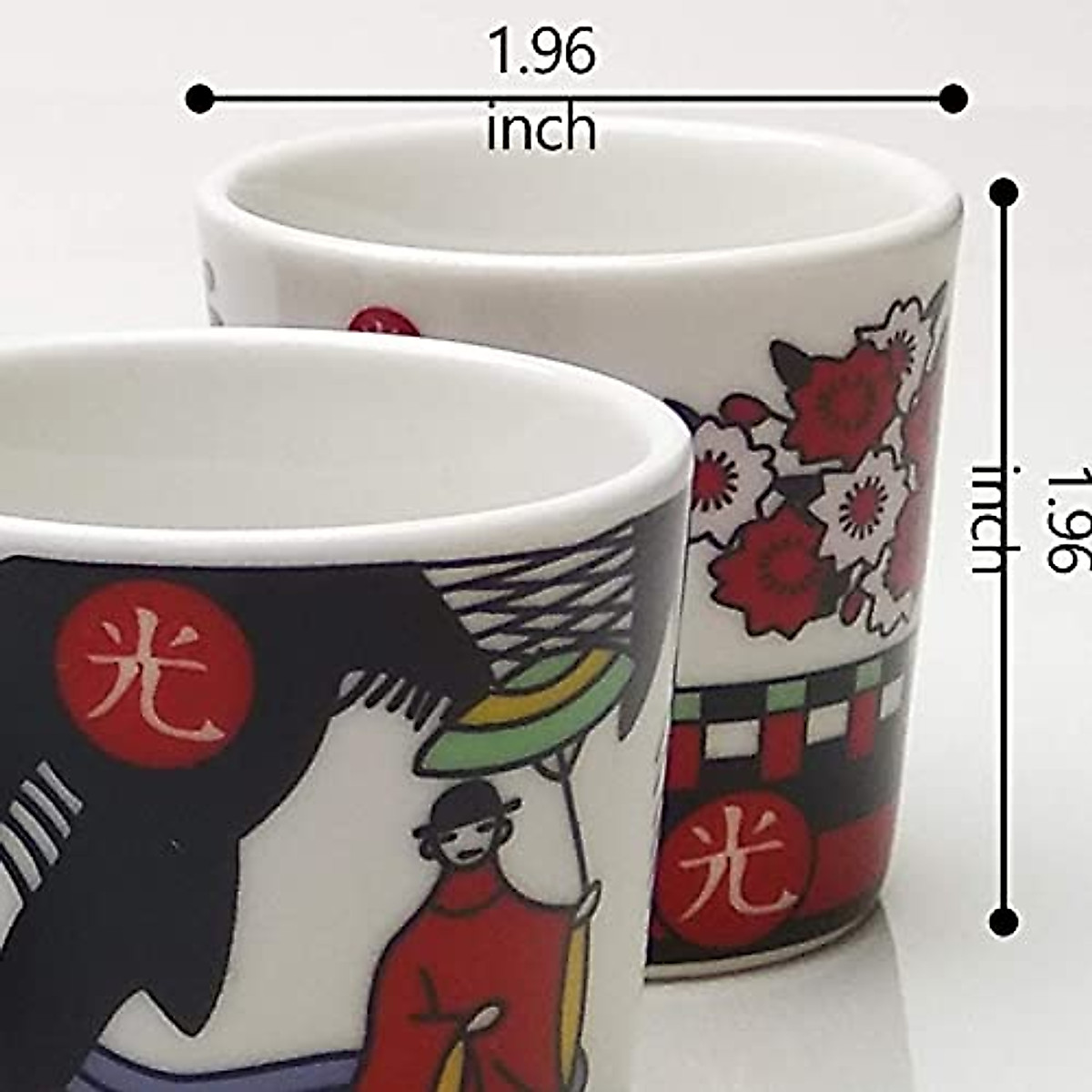 LENITH] Korean Funny Soju Shot Glasses Sets, O-Kwang Hwatu, Korea Traditional Card Game Printed for Sake, Whiskey, Tequila, Liquor