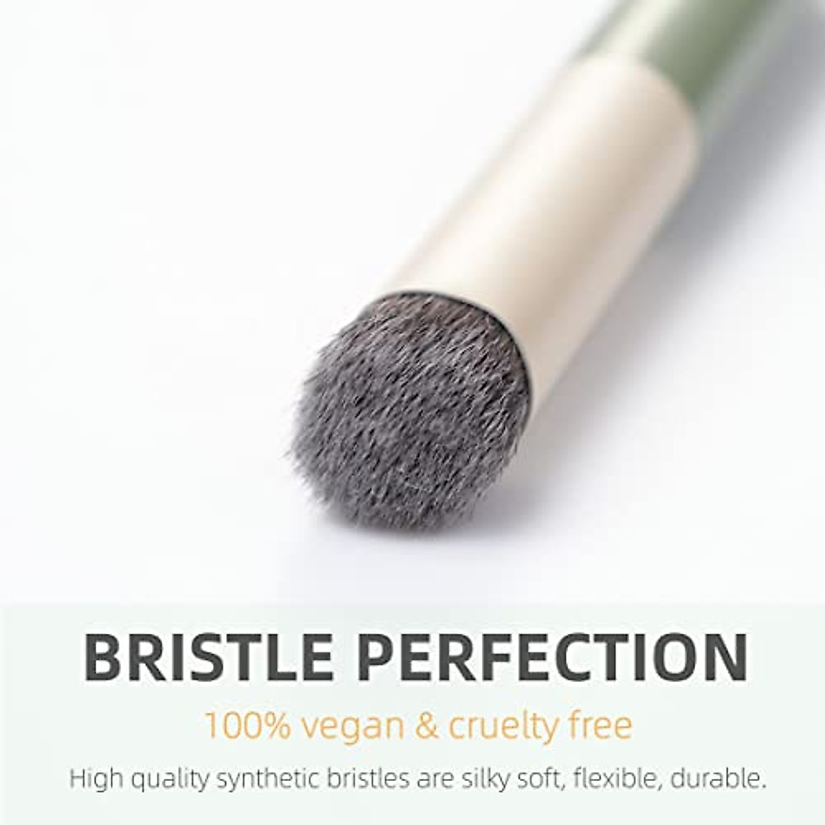 Concealer Brush Set by GOERTI Angled Concealer Brushes for Under Eye Concealer Nose Contour Brush Small Sponge Blender Cover and Blend Imperfections Full or Spot Coverage 3pcs (Green)